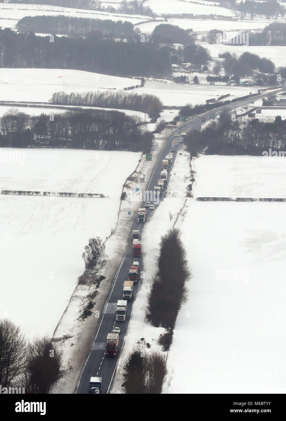 RETRANSMITTED CORRECTING ROAD NAME Cars and lorries on A1 looking ...