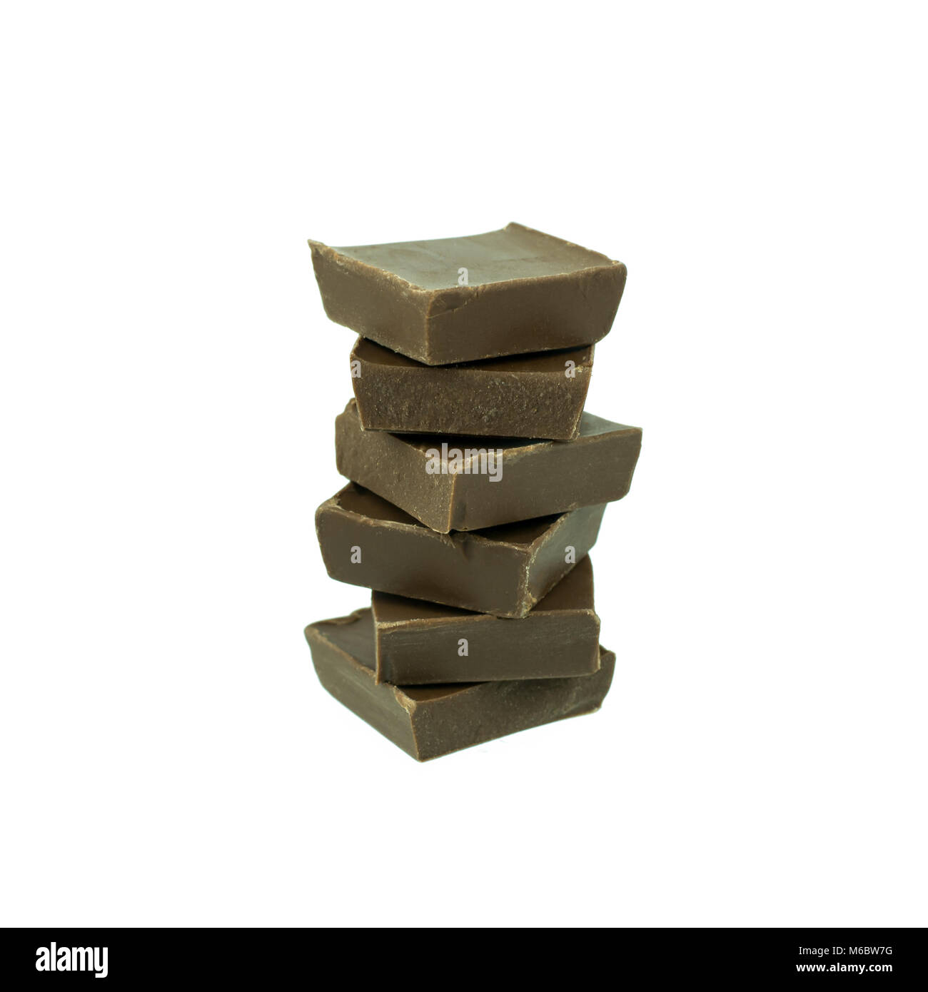 Broken chocolate bar isolated on white background Stock Photo - Alamy