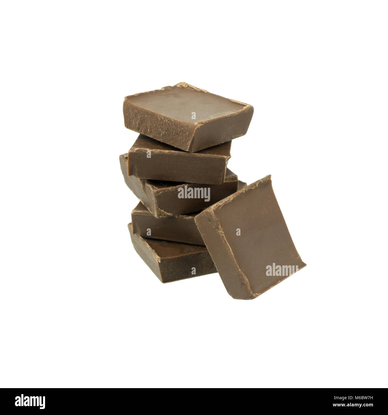 Broken chocolate bar isolated on white background Stock Photo - Alamy