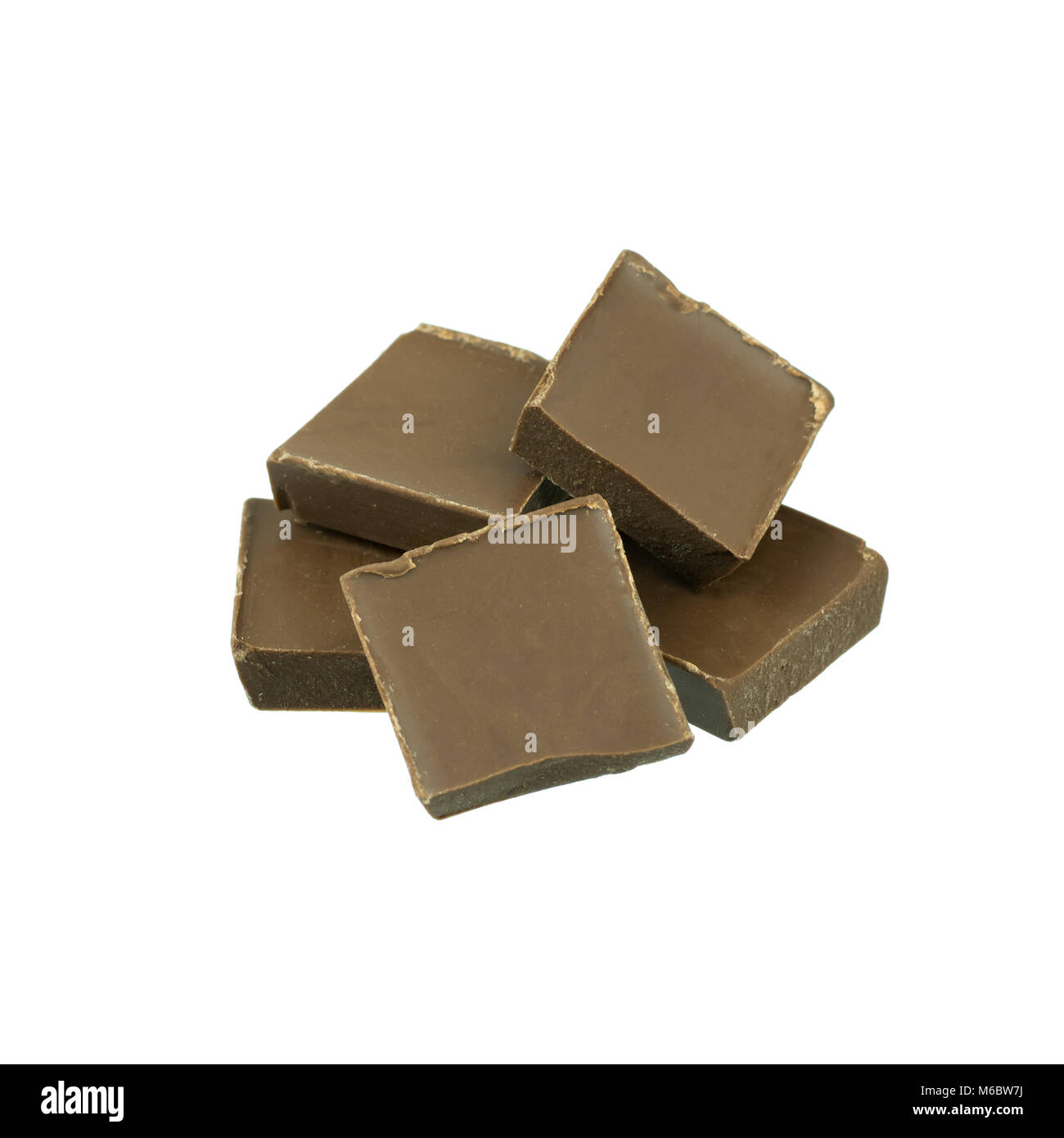 Broken chocolate bar isolated on white background Stock Photo - Alamy