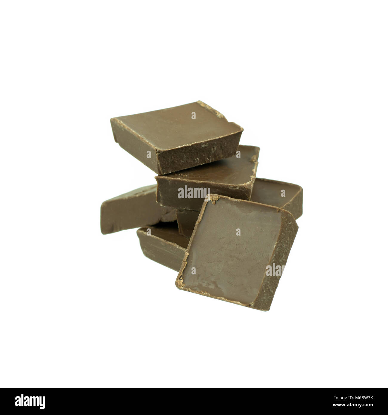 Broken chocolate bar isolated on white background Stock Photo - Alamy