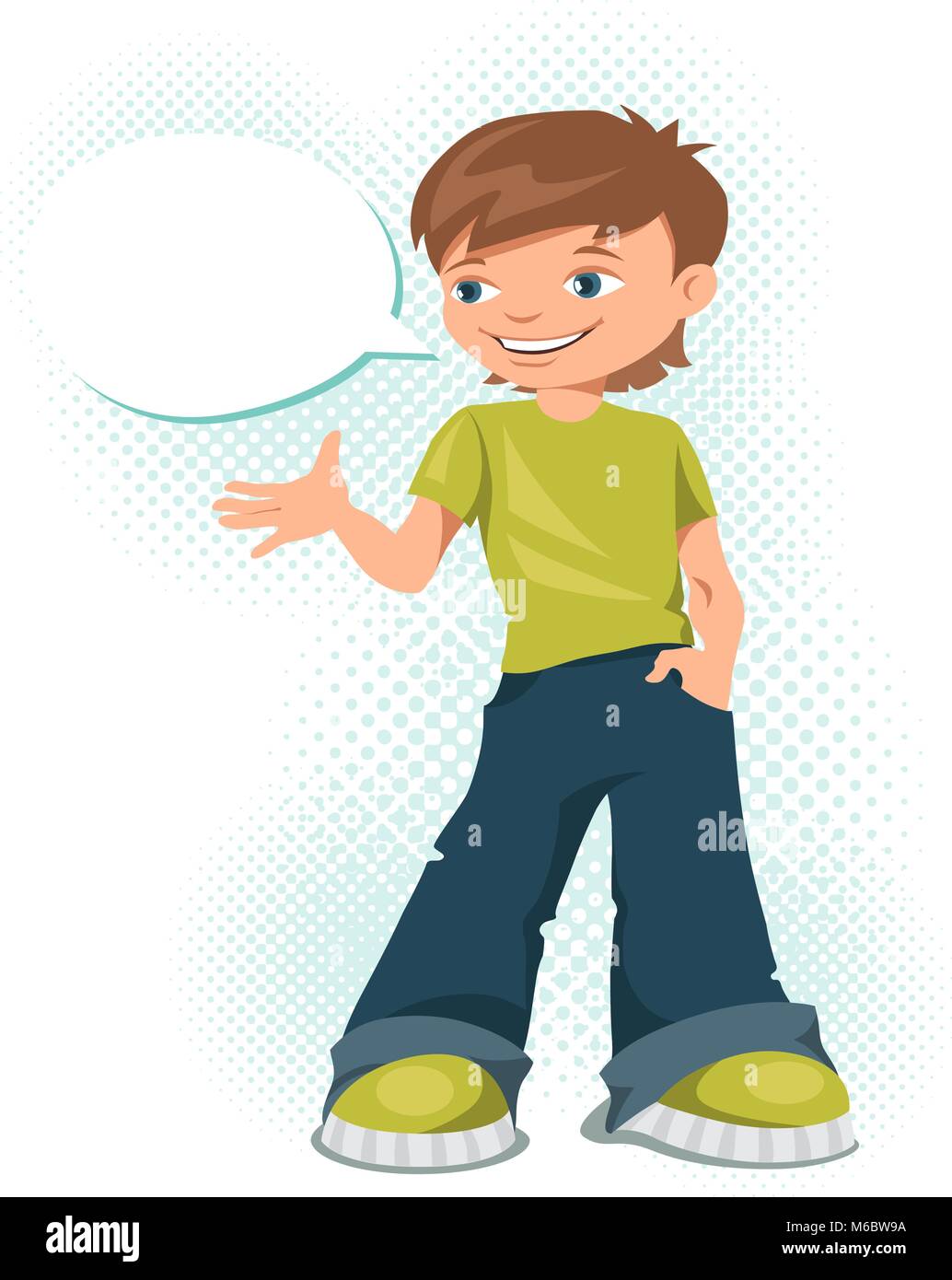 Portrait cute boy teenager Stock Vector Images - Alamy