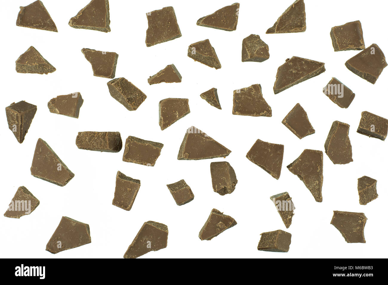 Broken chocolate bar isolated on white background Stock Photo - Alamy