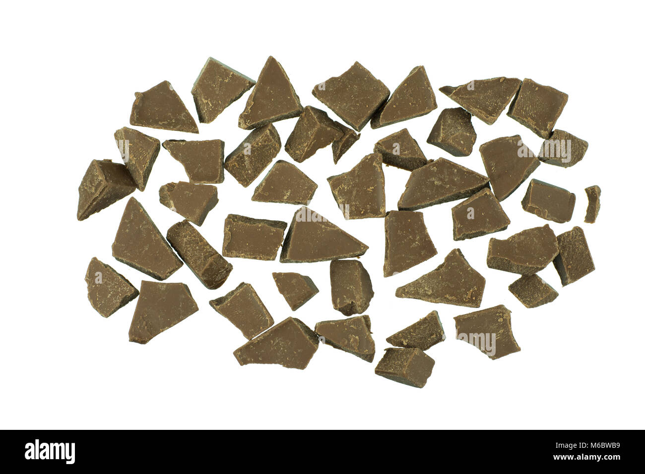 Broken chocolate bar isolated on white background Stock Photo - Alamy