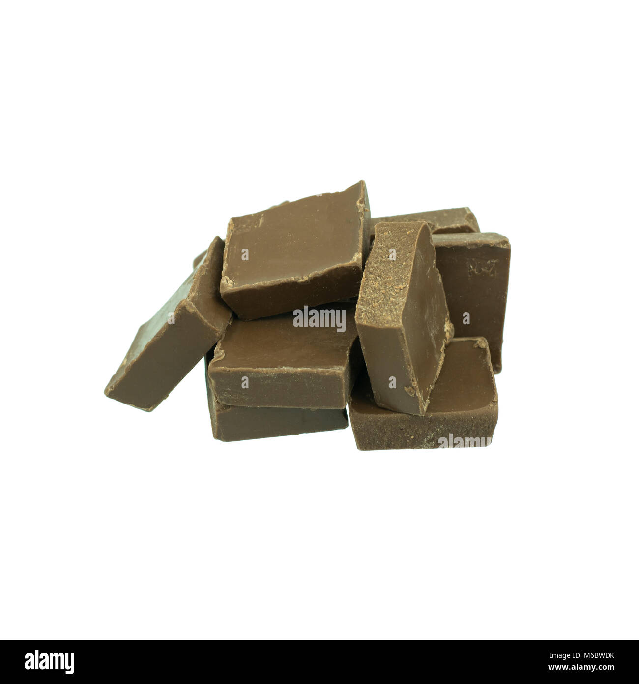 Broken chocolate bar isolated on white background Stock Photo - Alamy