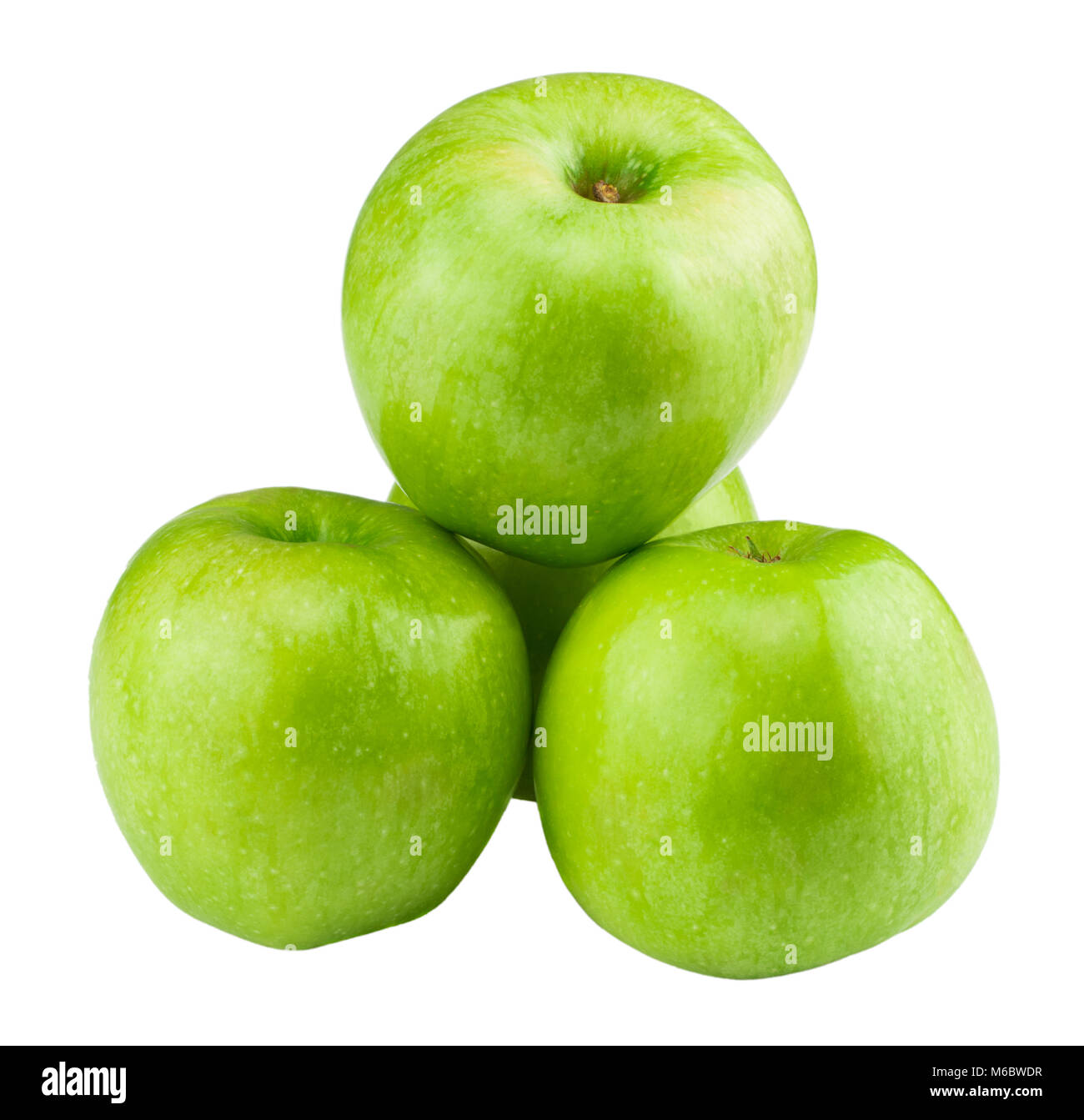 Fresh green apples, isolated on white background Stock Photo - Alamy