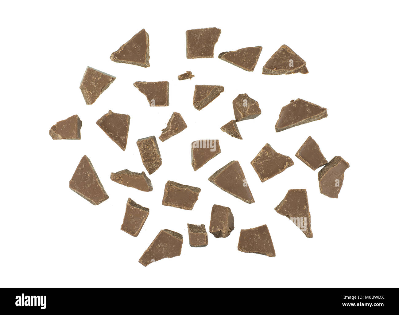 Broken chocolate bar isolated on white background Stock Photo - Alamy