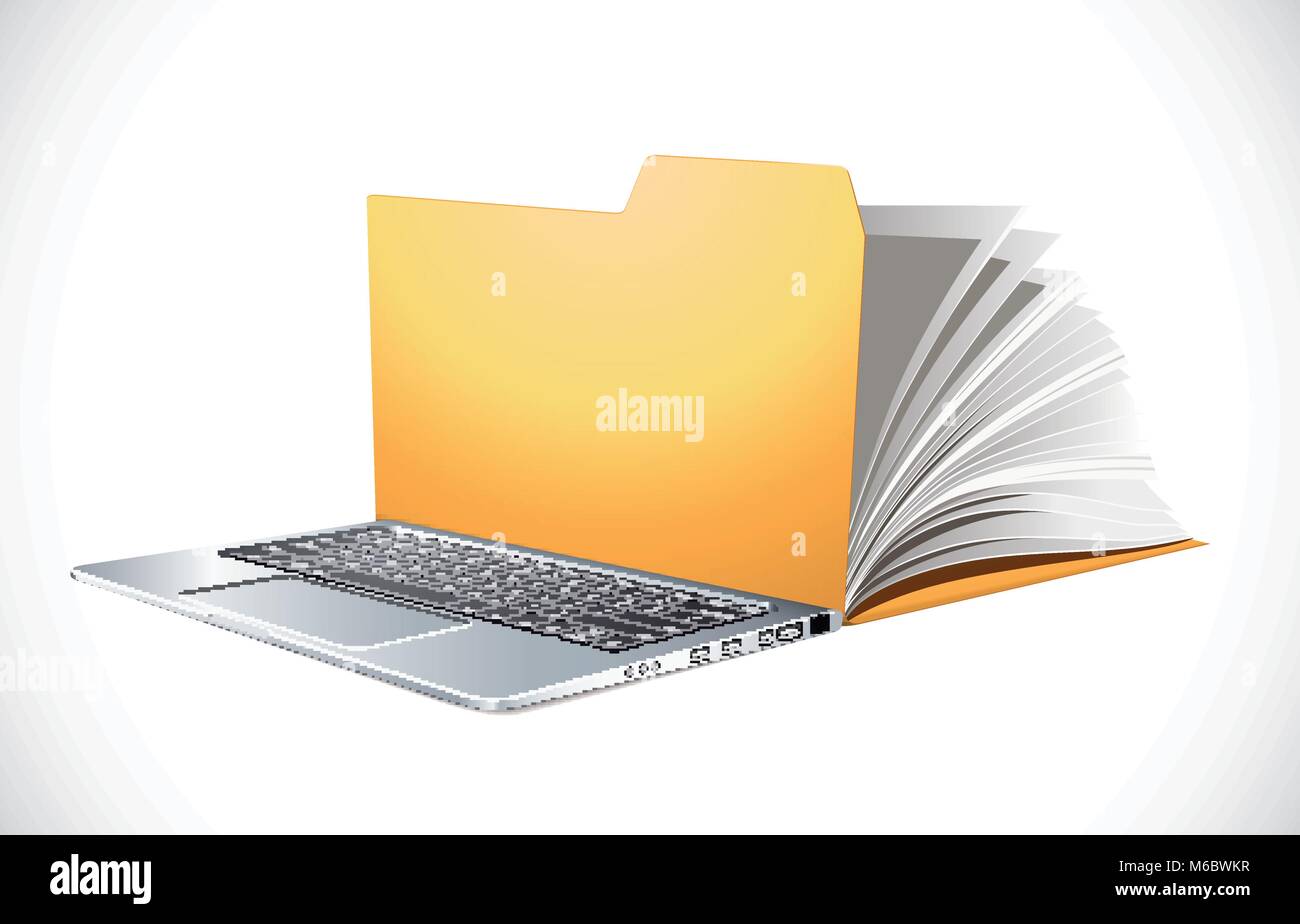 Latop concept - PC as computer data folder Stock Vector Image & Art - Alamy