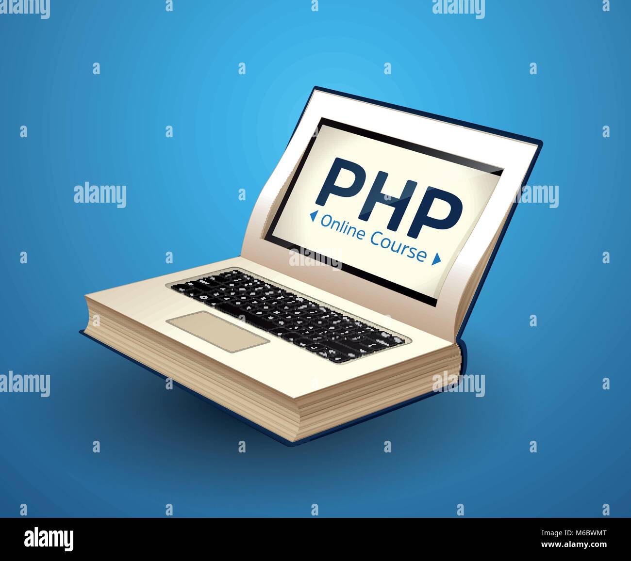 Programming Language Concept Php Css Xml Html Javascript Learning Book As Laptop Stock