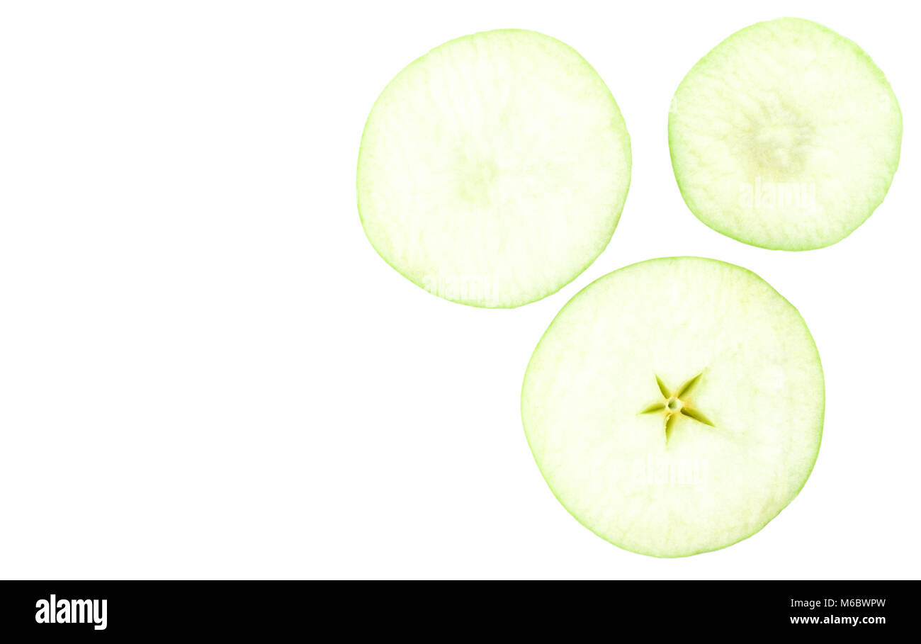 green apple slice isolated on a white background. Top view Stock Photo ...