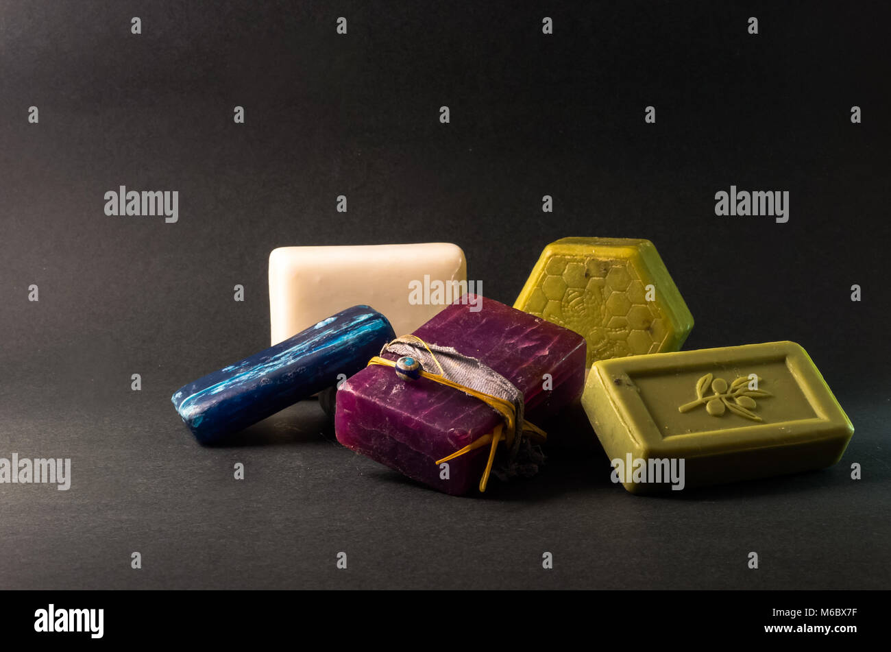 Stack of colorful handmade soaps Stock Photo - Alamy