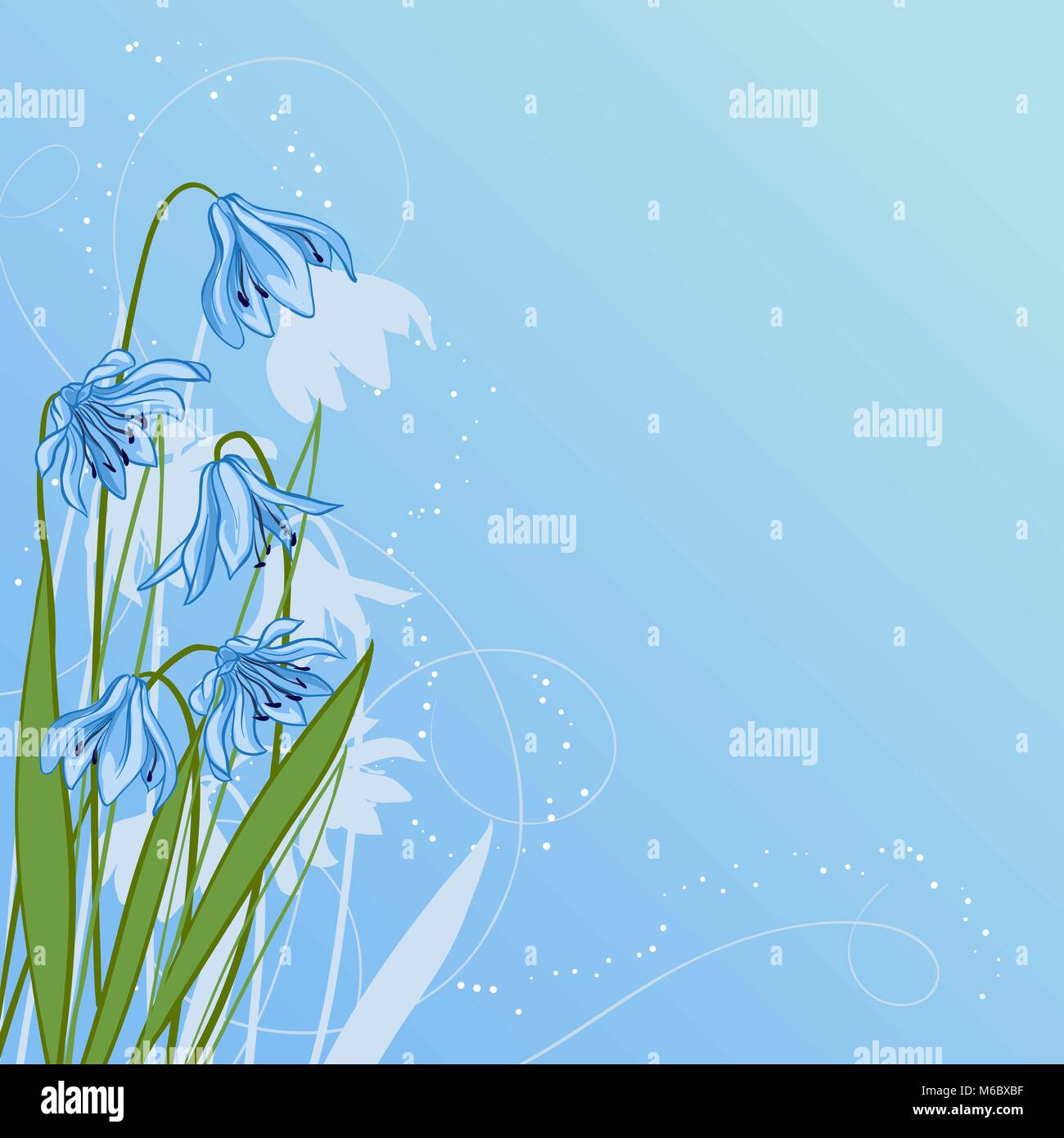 Pastel background with blue snowdrop Stock Vector Image & Art - Alamy