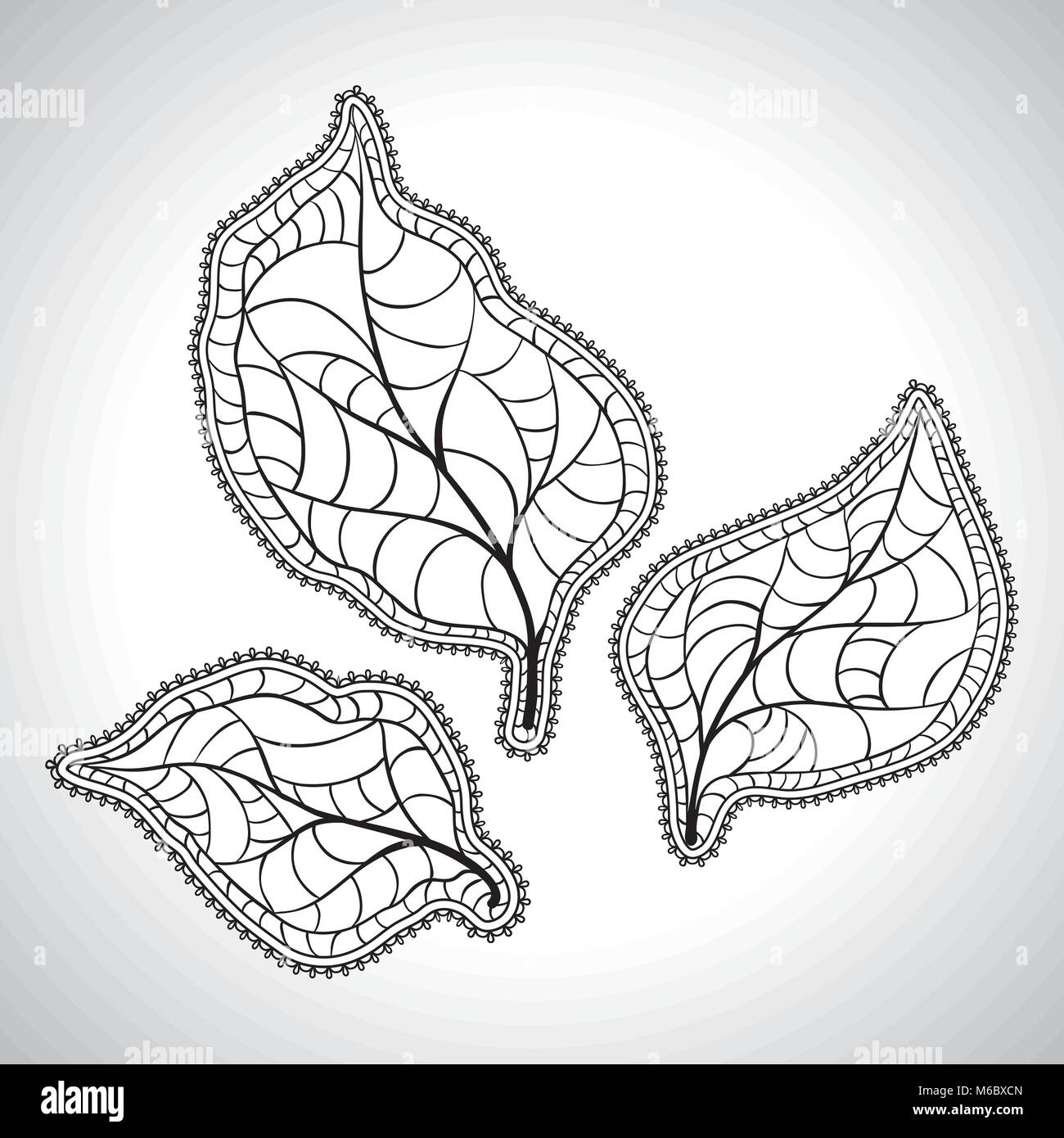 Black macro leaf natural isolated. Vector illustration Stock Vector ...