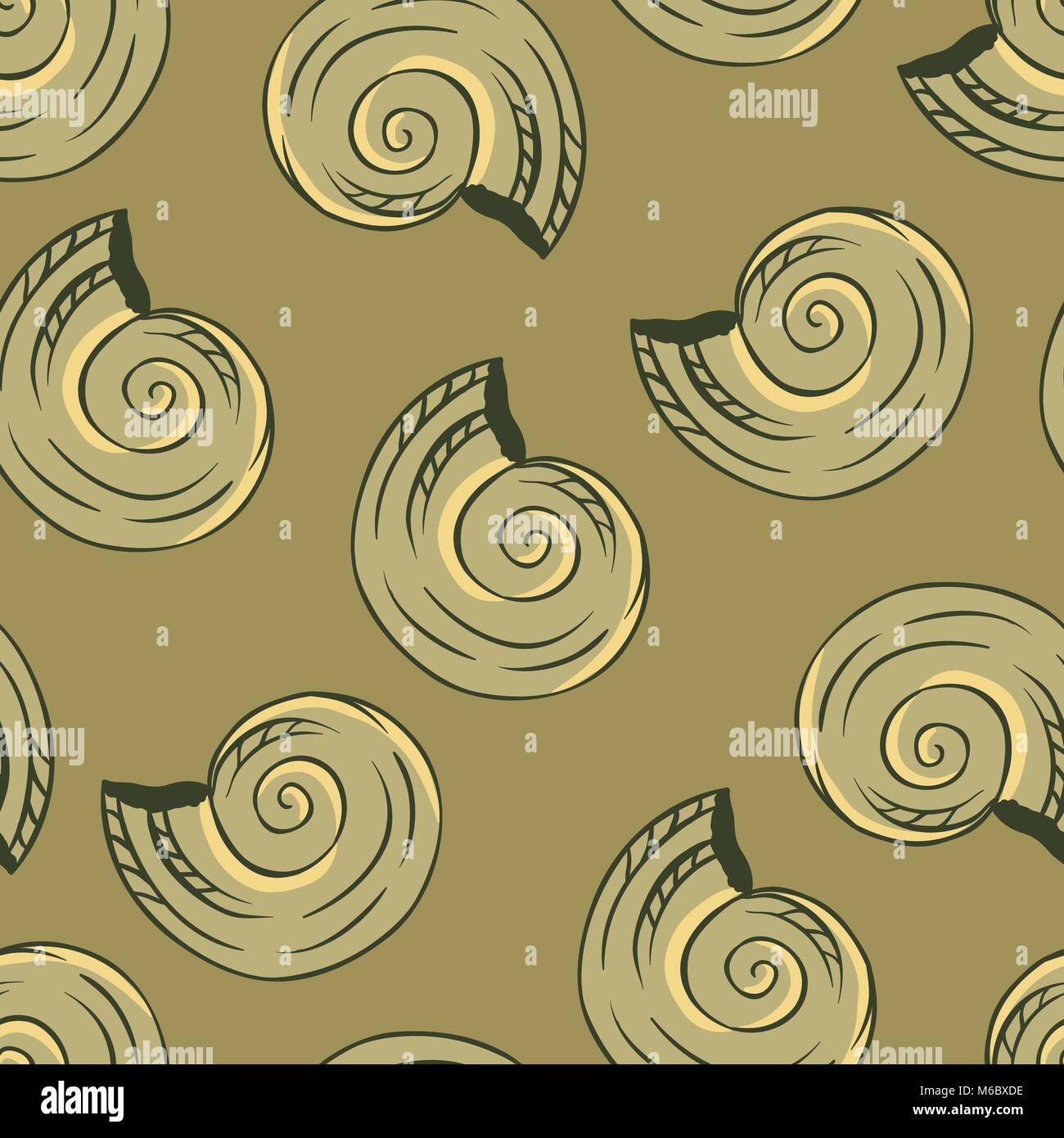 Seamless hand drawn texture of shells. Vector Illustration Stock Vector ...