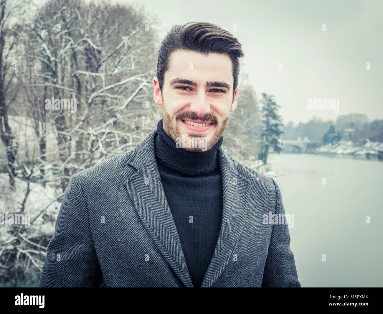 Smiling large young man tourist hi-res stock photography and images - Alamy