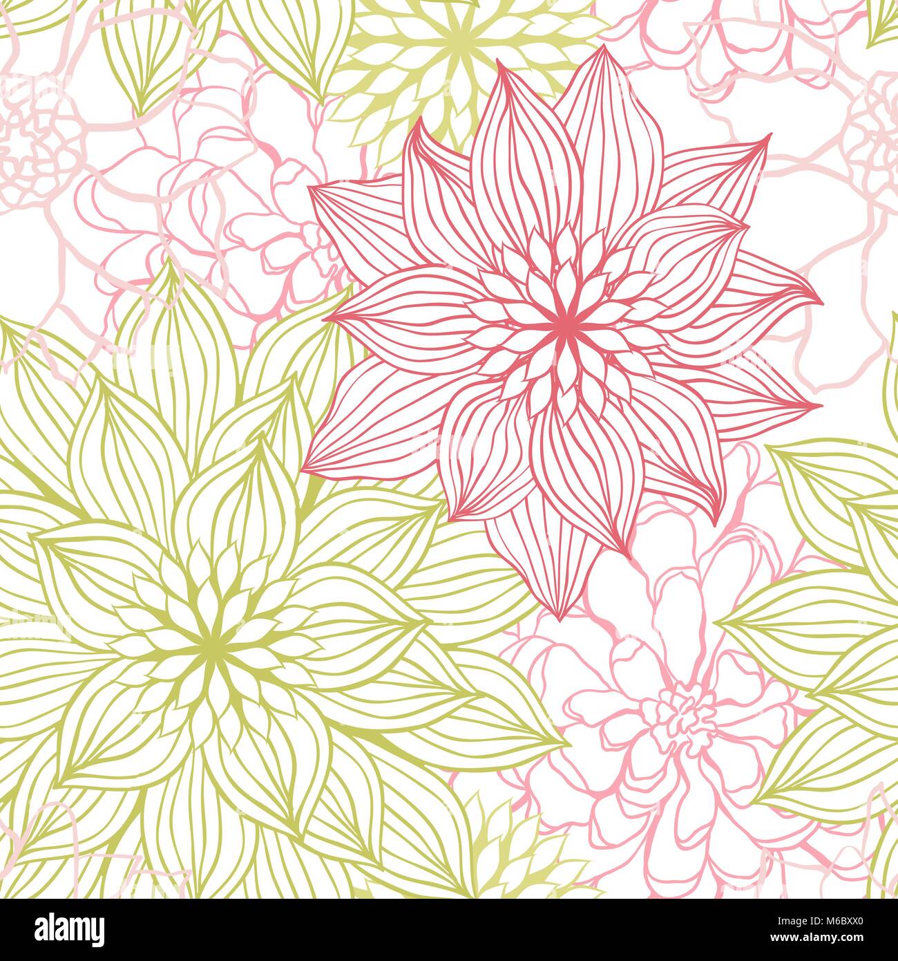 Vector background with hand drawn flowers Stock Vector Image & Art - Alamy