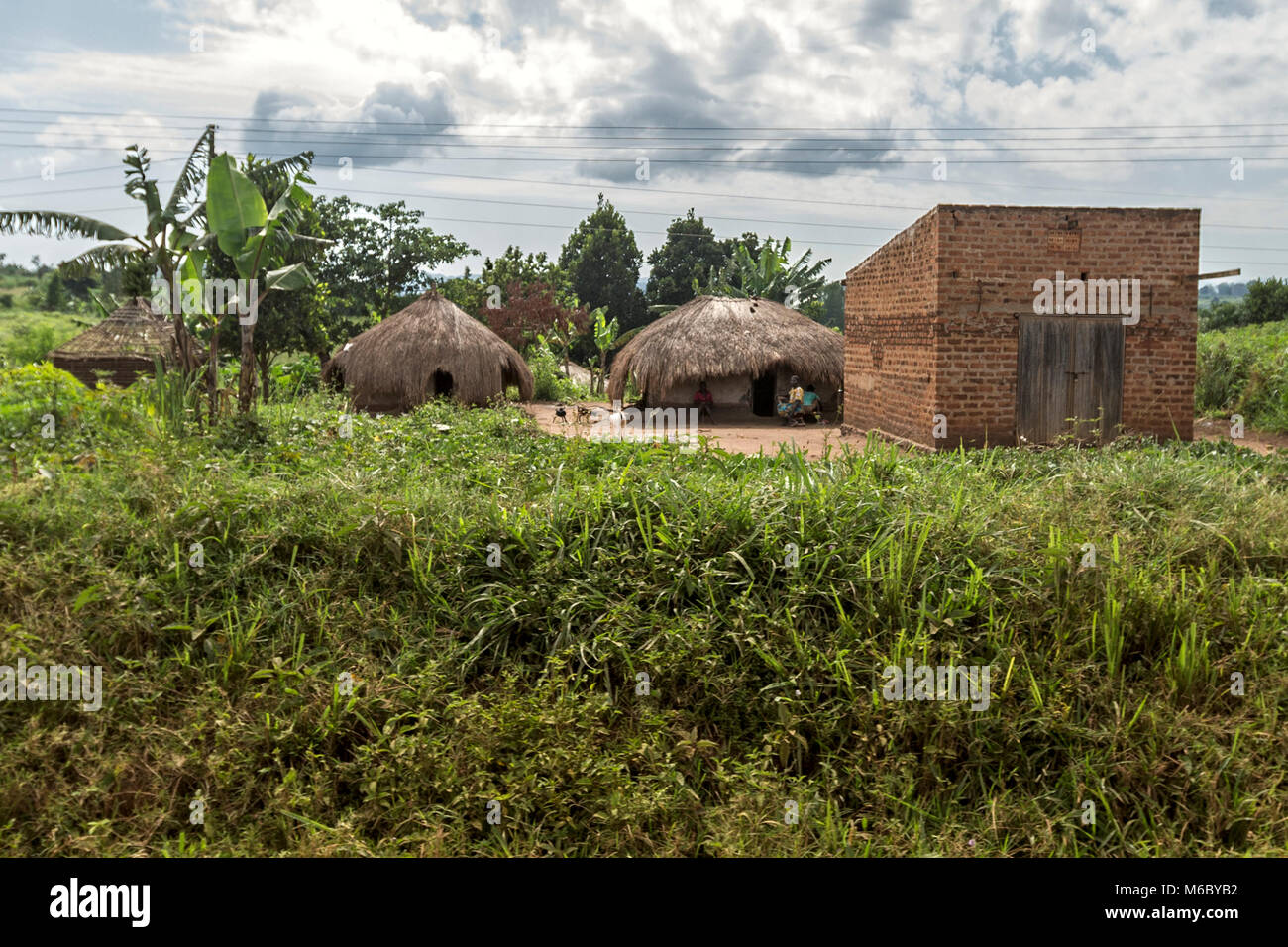 Village en route from Murchisons falls National Park to Kimbale ...