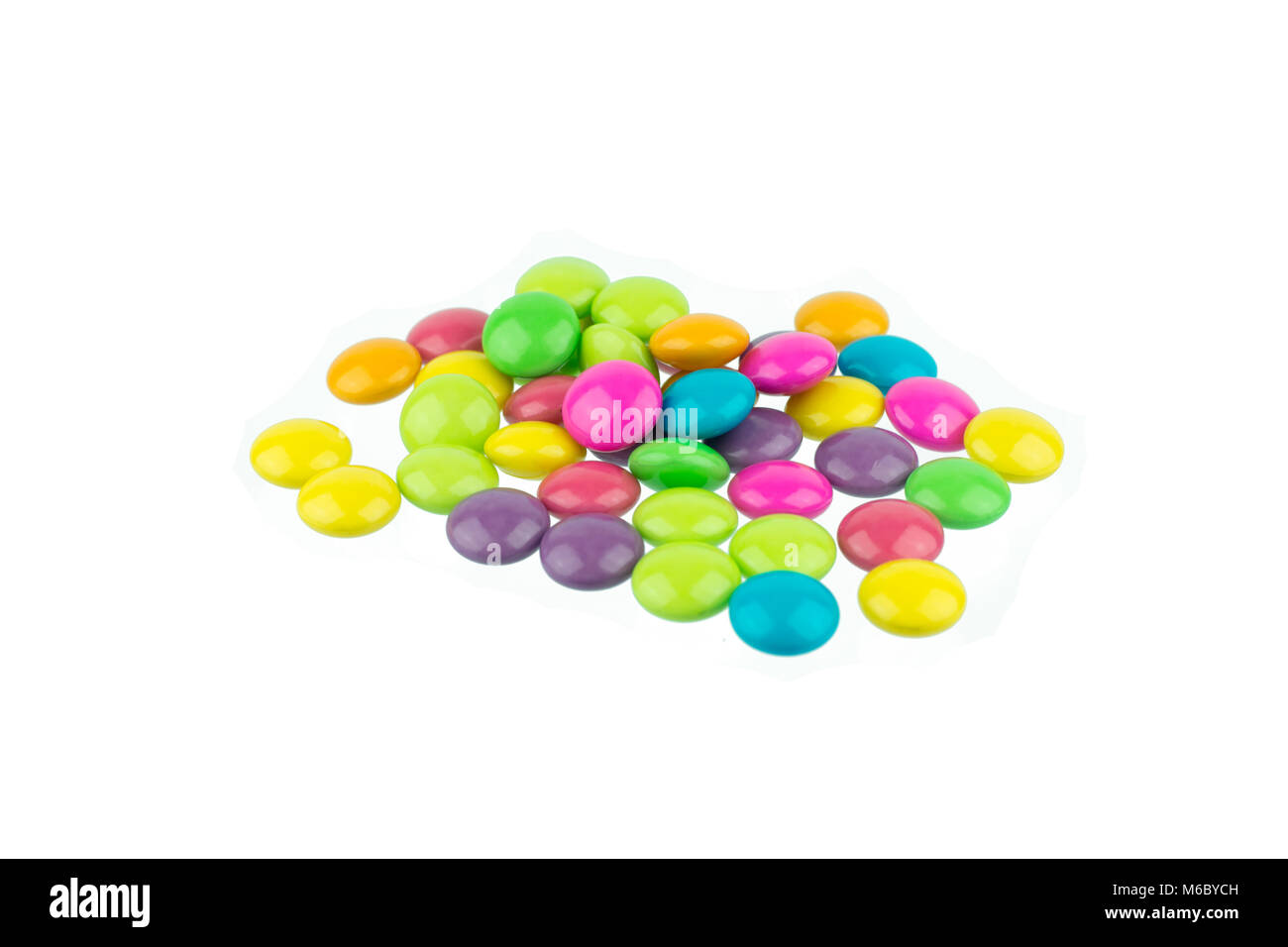 colorful chocolate coated candy isolated on white background Stock ...