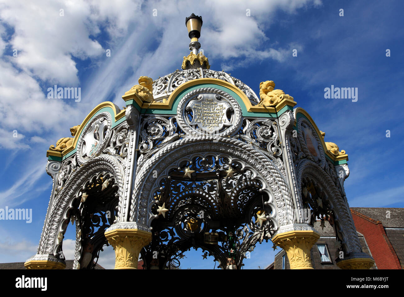 The ornate March Coronation Memorial Fountain, March town ...