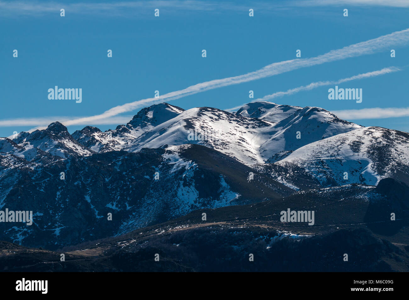 the snowy mountains in winter offer spectacular landscapes especially ...