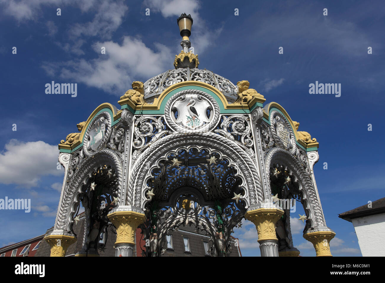 The ornate March Coronation Memorial Fountain, March town ...