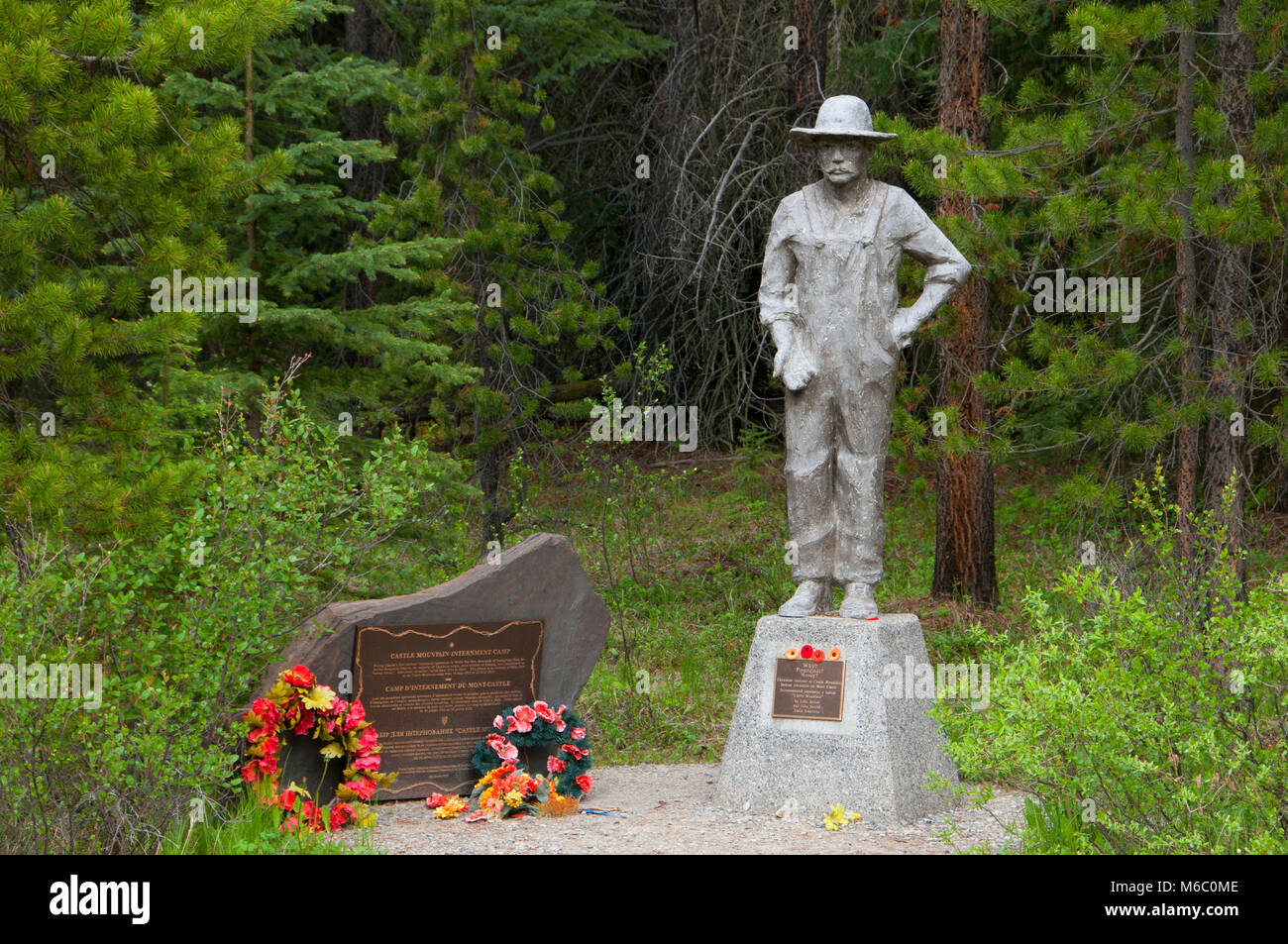 Castle Mountain Internment Camp statue, Banff National Park, Alberta ...