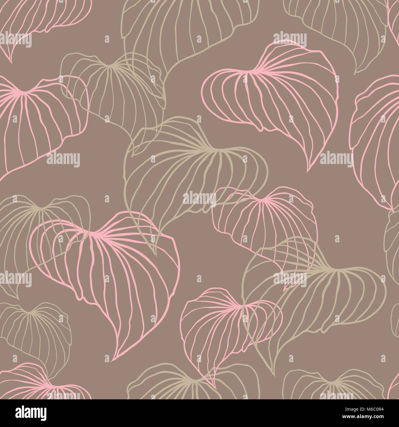 Vector Illustration Of Leaves Seamless Stylish Pattern Stock Vector