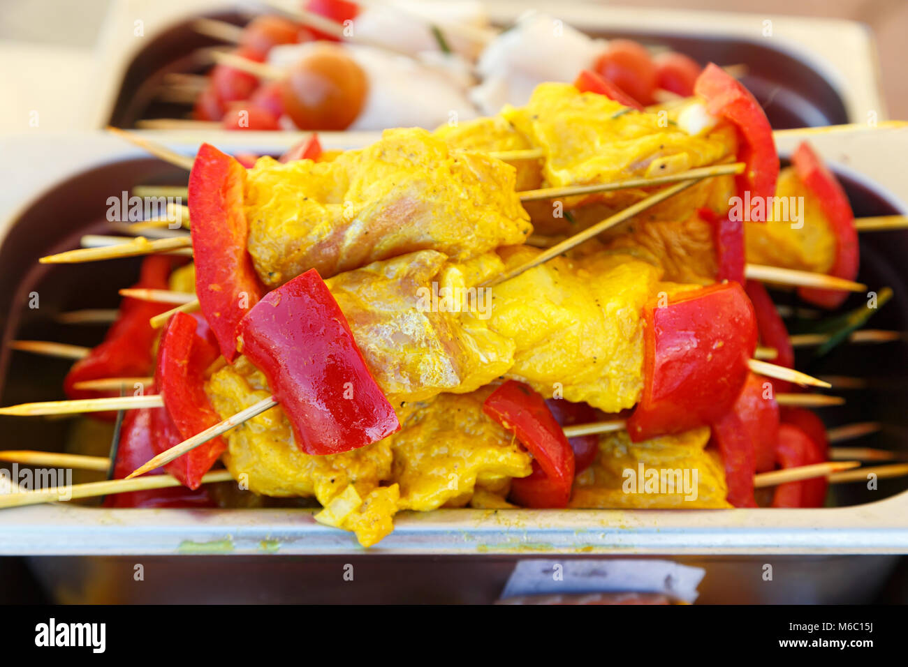 Shish kebab from raw sea fish, marinated in batter, with Bulgarian ...