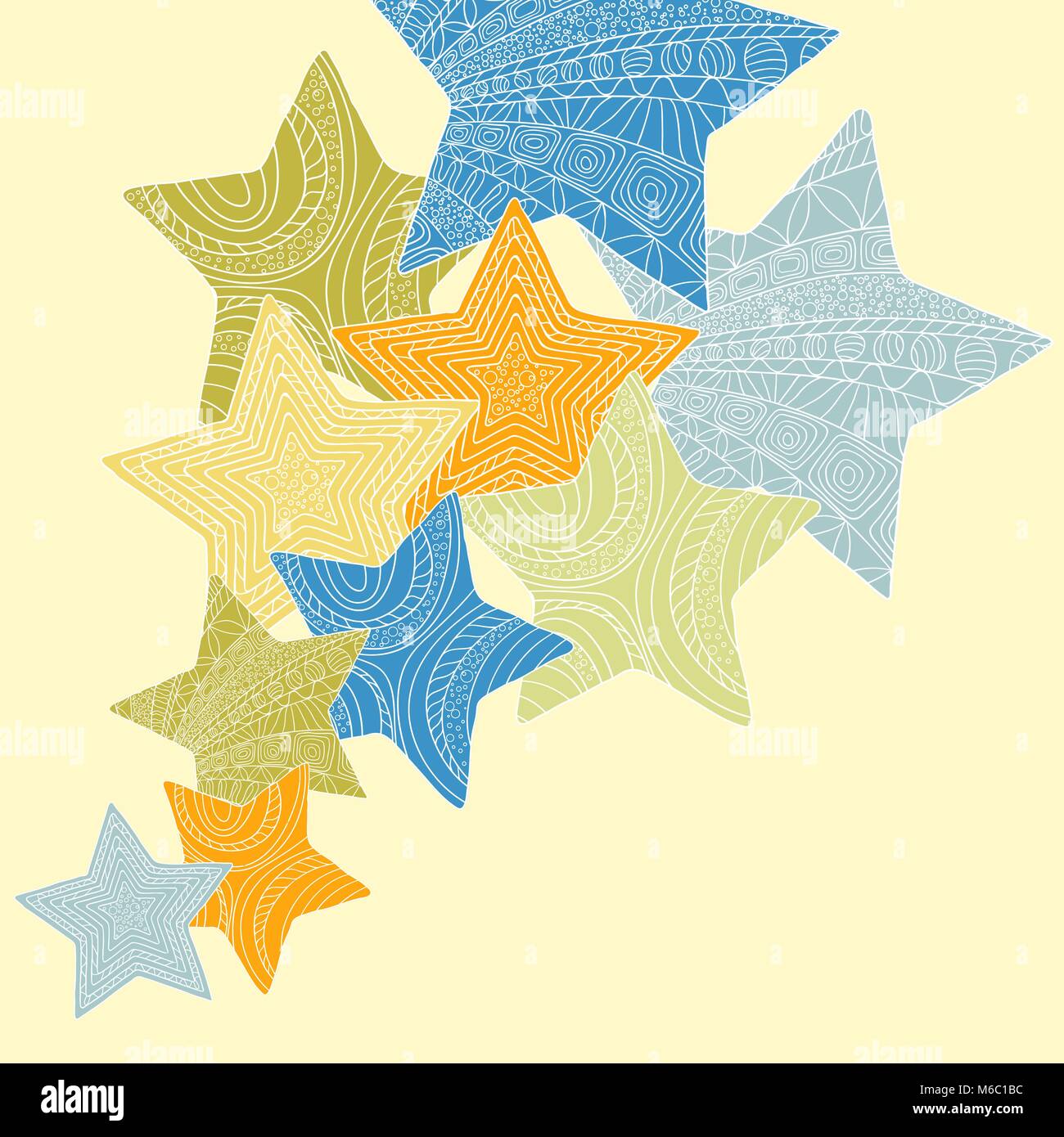 Background with decorative ornate stars. Vector illustration Stock ...