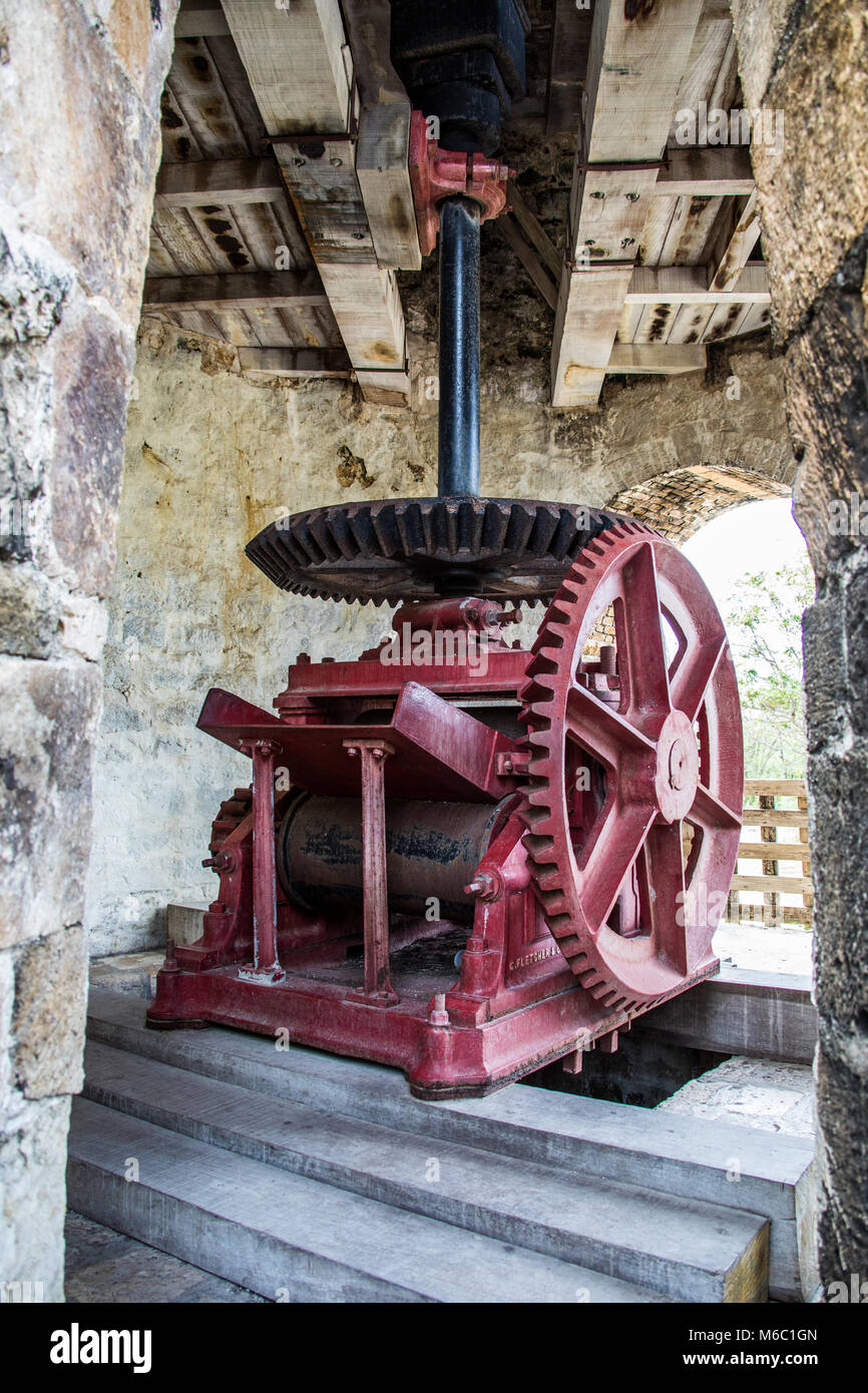 Inner workings of the Windmill at Betty's Hope Historic Sugar ...