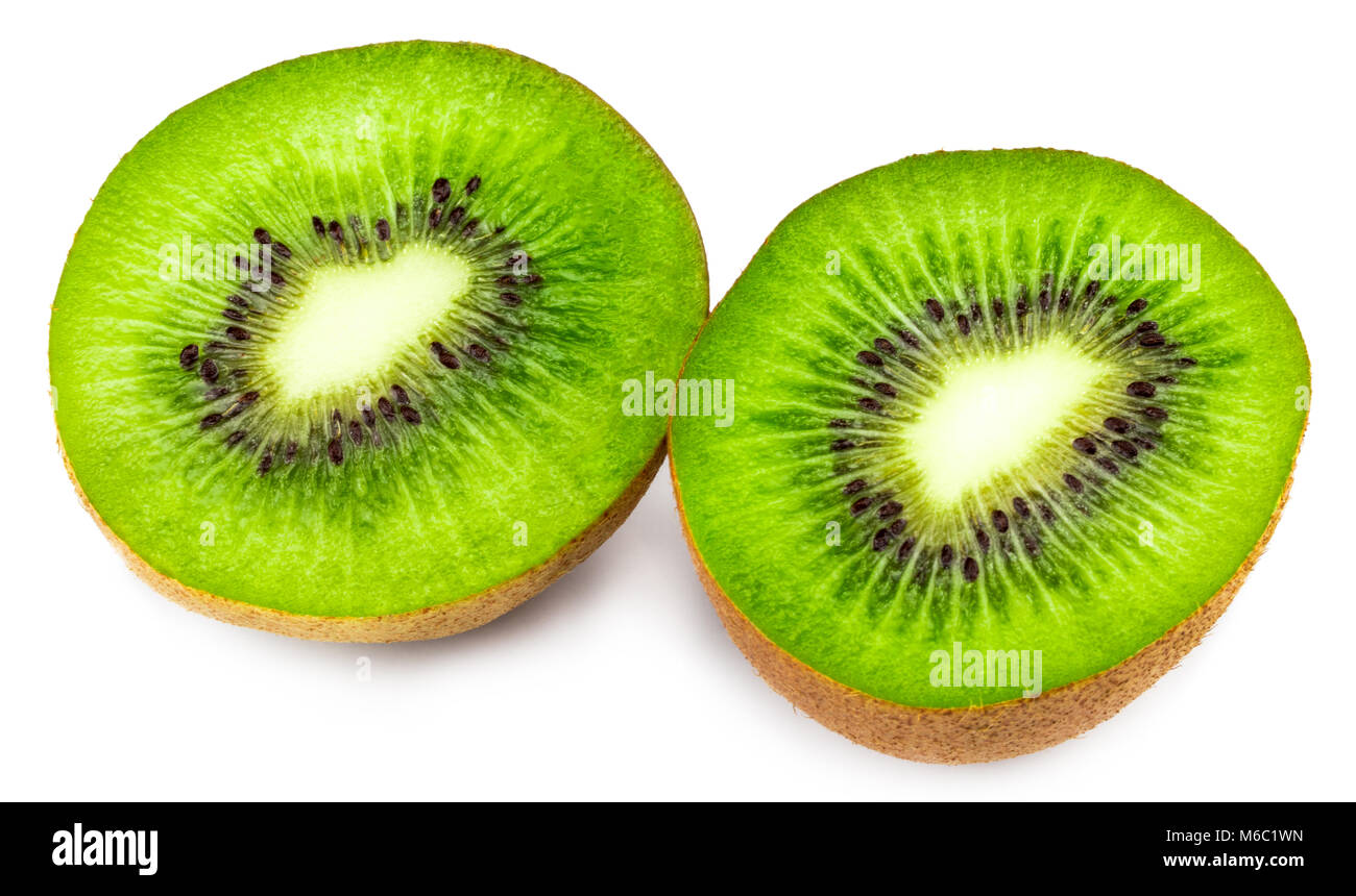 Slice of kiwi isolated on white background Stock Photo - Alamy