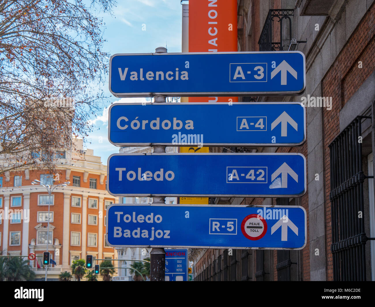 Street signs in Madrid Stock Photo - Alamy