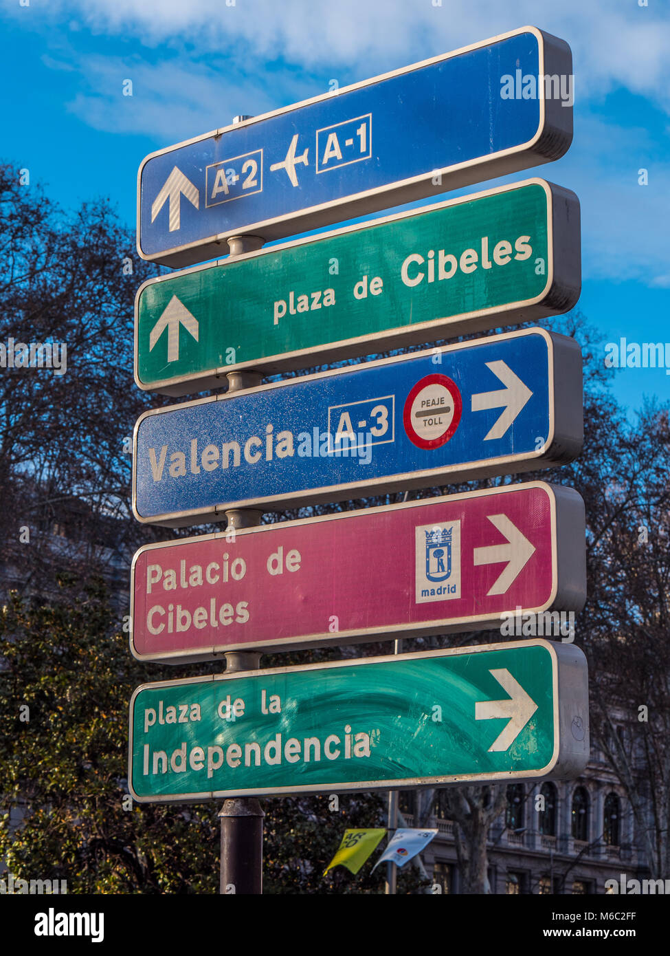 Street direction signs in Madrid Stock Photo - Alamy