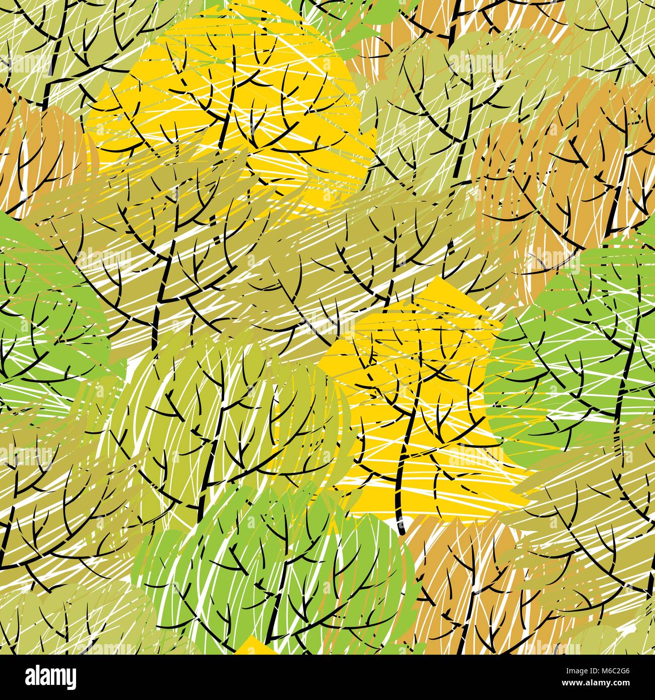 Vector trees seamless pattern (Abstract green background Stock Vector ...