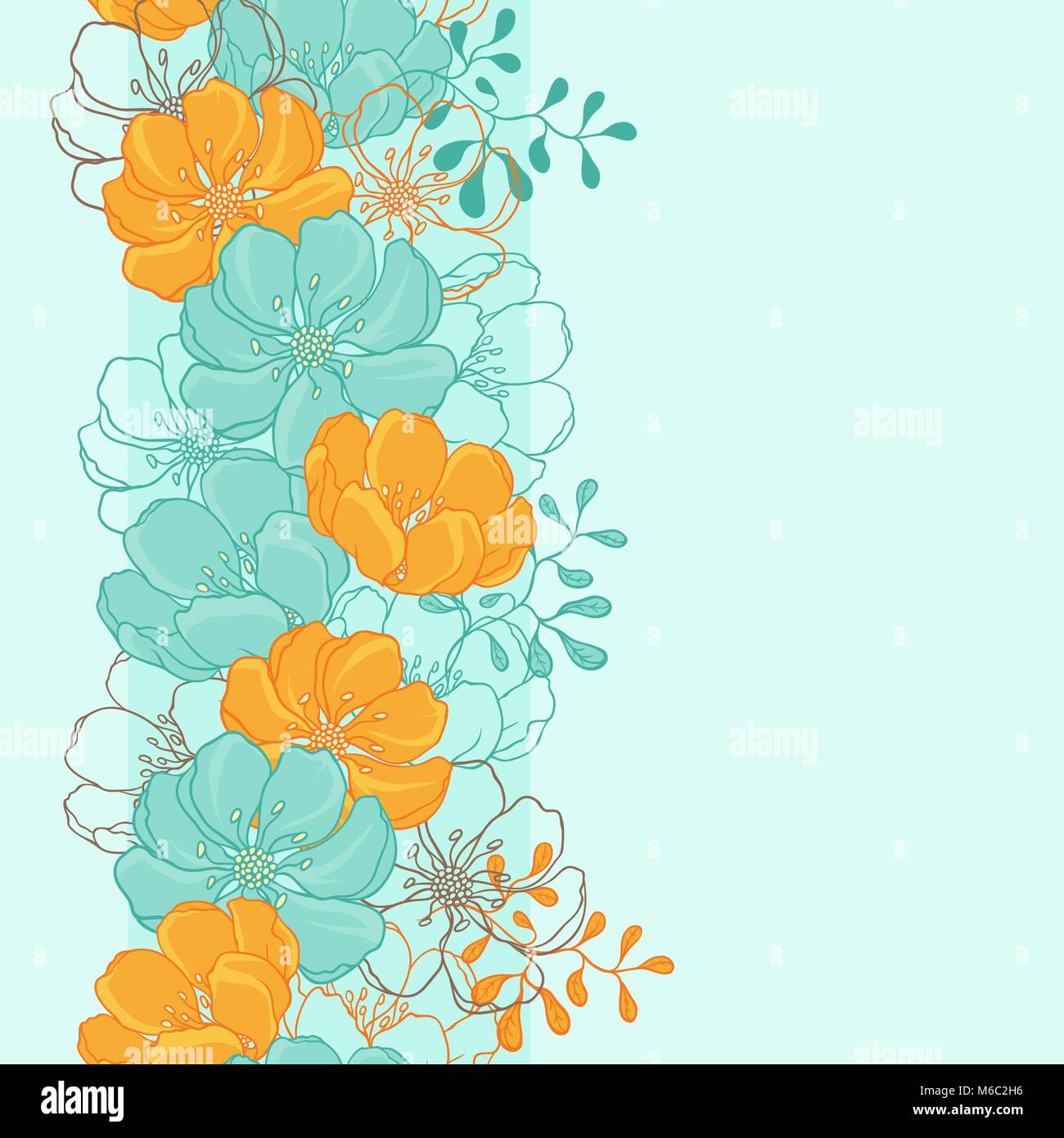 Vector background with hand drawn flowers Stock Vector Image & Art - Alamy