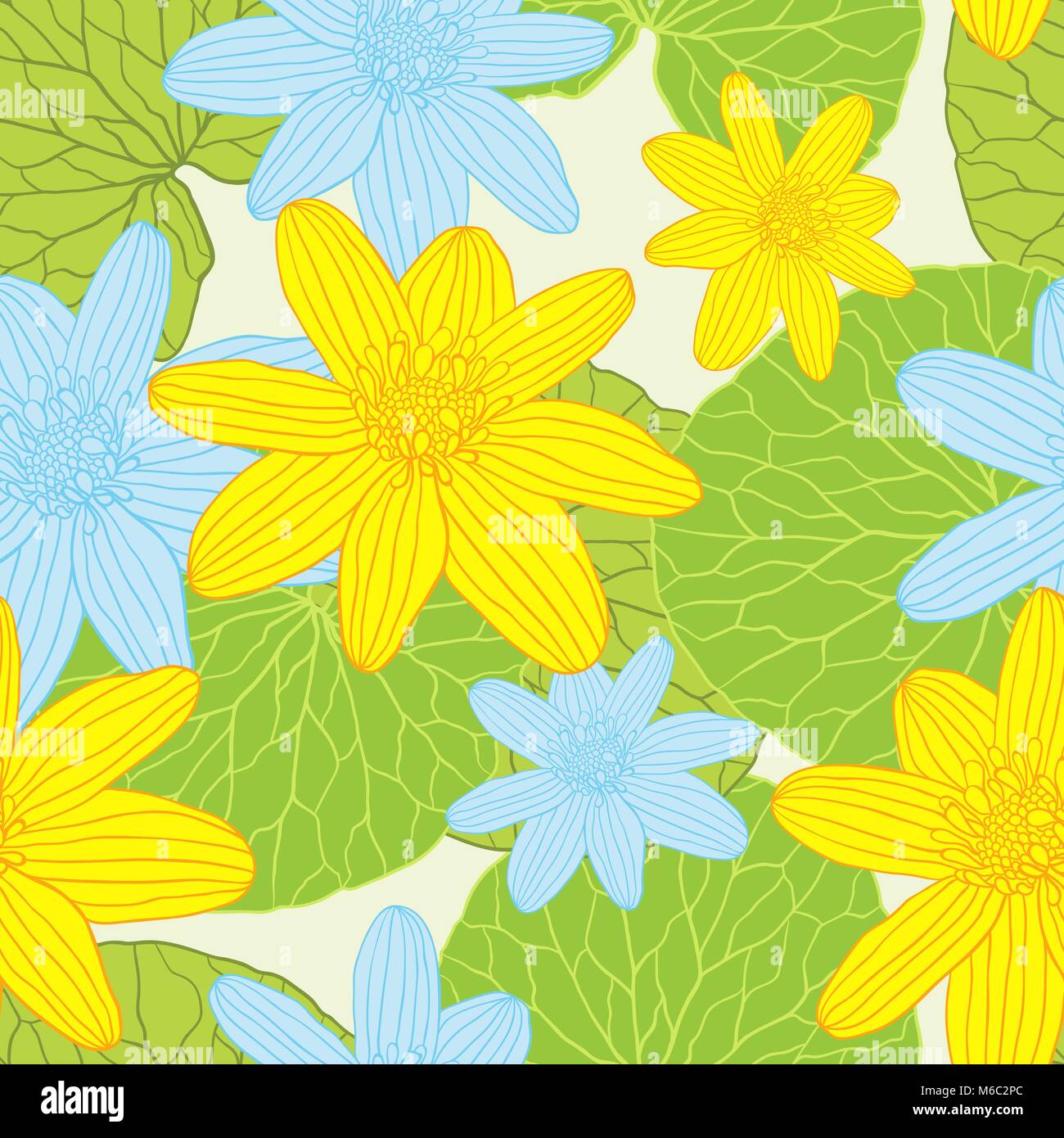 Vector background with hand drawn flowers Stock Vector Image & Art - Alamy