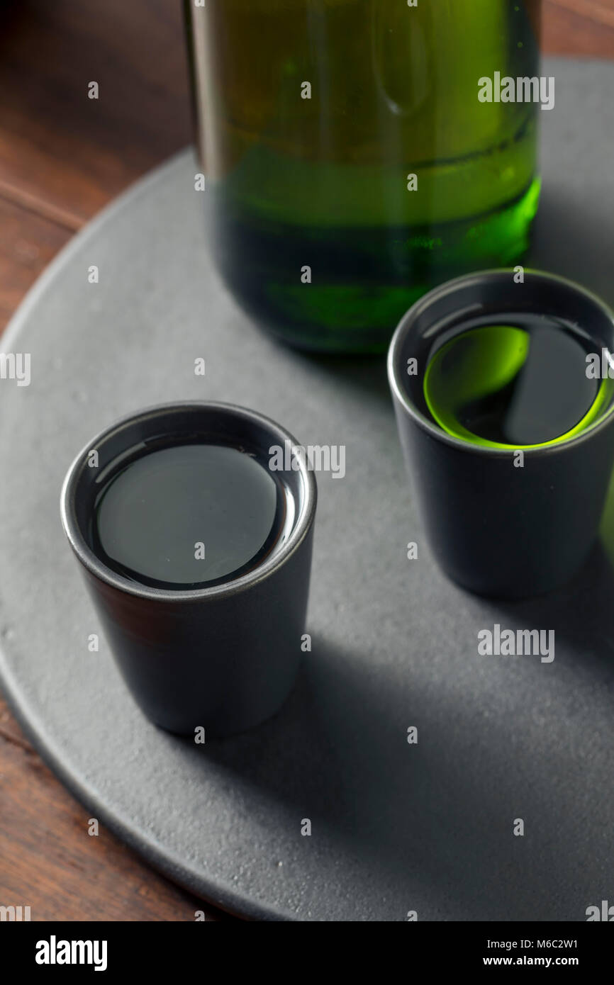 Alcoholic Japanese Sake Rice Wine in a Ceramic Glass Stock Photo - Alamy