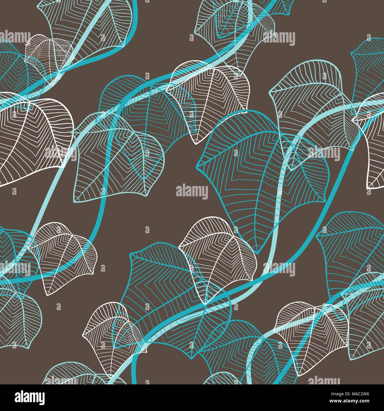 Vector illustration of leaves. Seamless stylish pattern Stock Vector ...