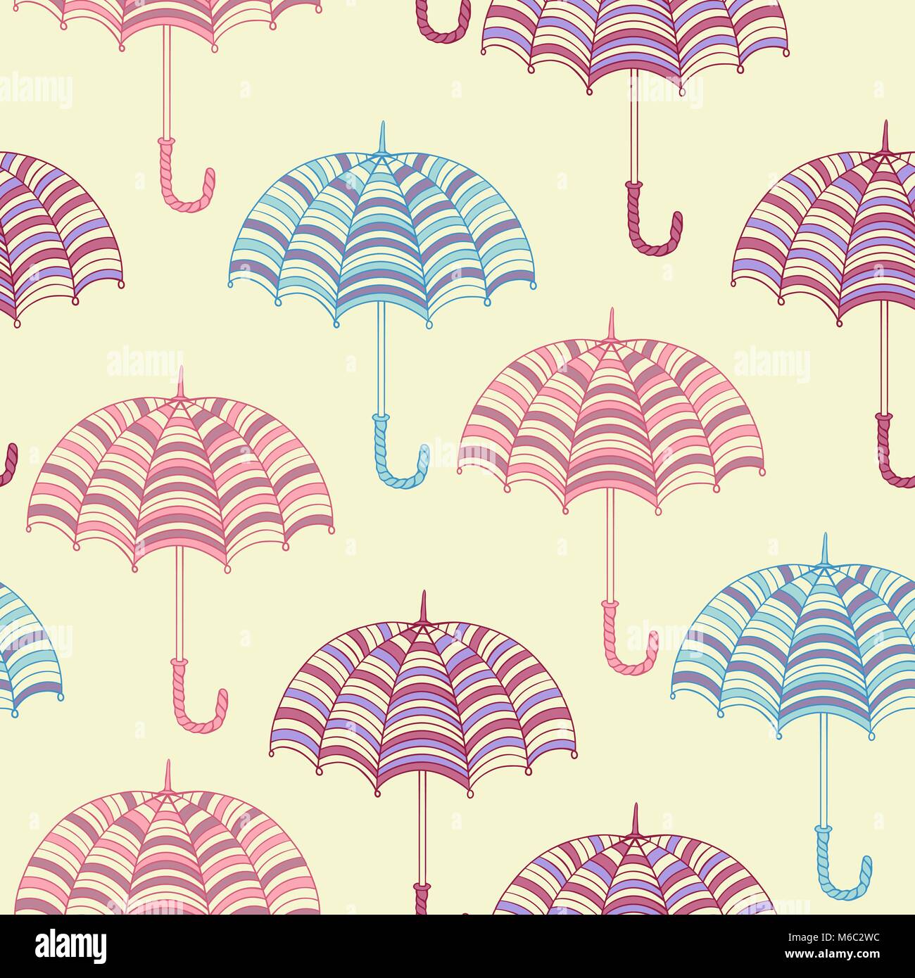 Seamless pattern with cute umbrellas. Vector illustration Stock Vector ...