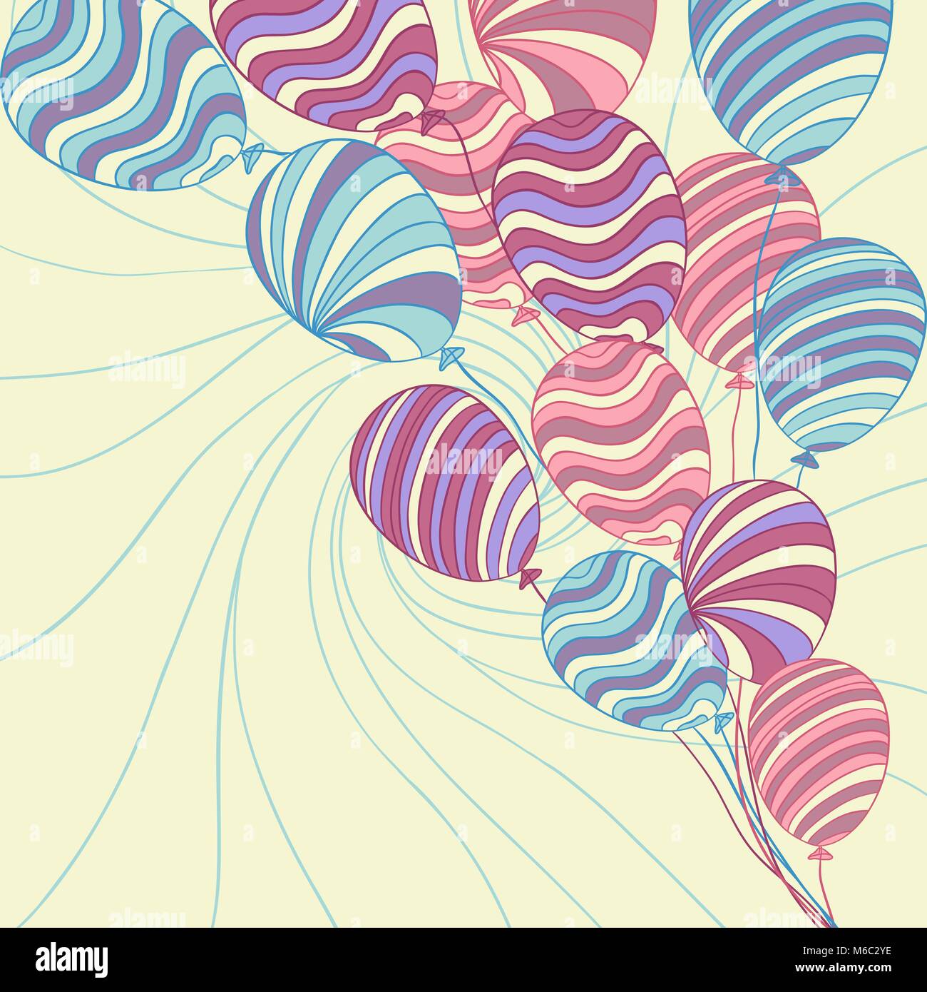 Background with colored hand drawn vector balloons Stock Vector Image ...