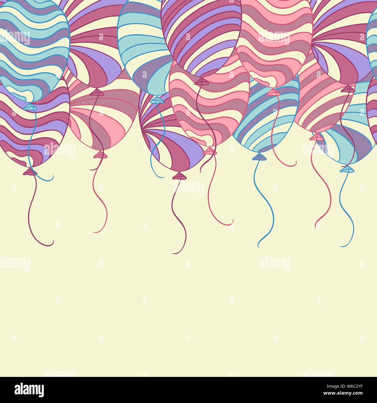 Seamless pattern of hand drawn balloons, vector Stock Vector Image ...