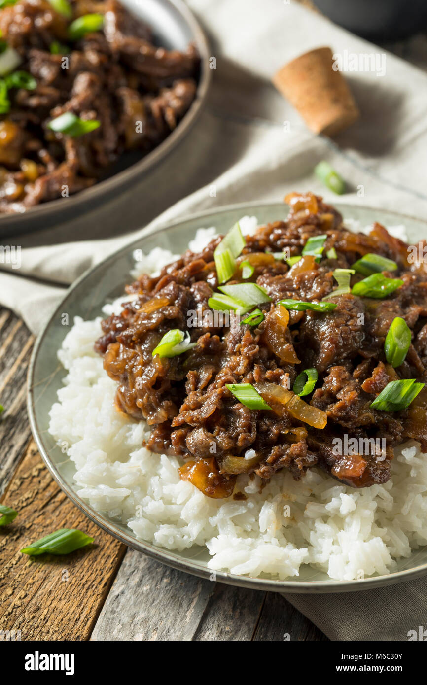 Homemade Barbecue Korean Beef Bulgogi with White Rice Stock Photo - Alamy