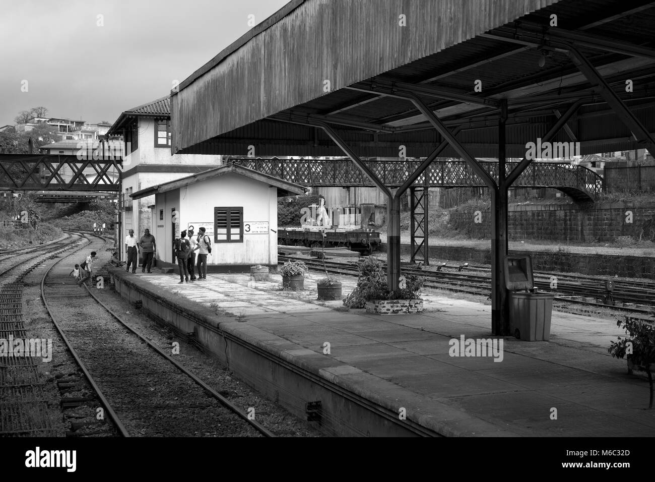 People wait on the railway platform at Hatton station in the Badulla ...