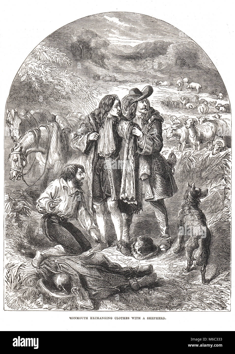 Monmouth exchanging clothes with a shepherd following defeat at the ...