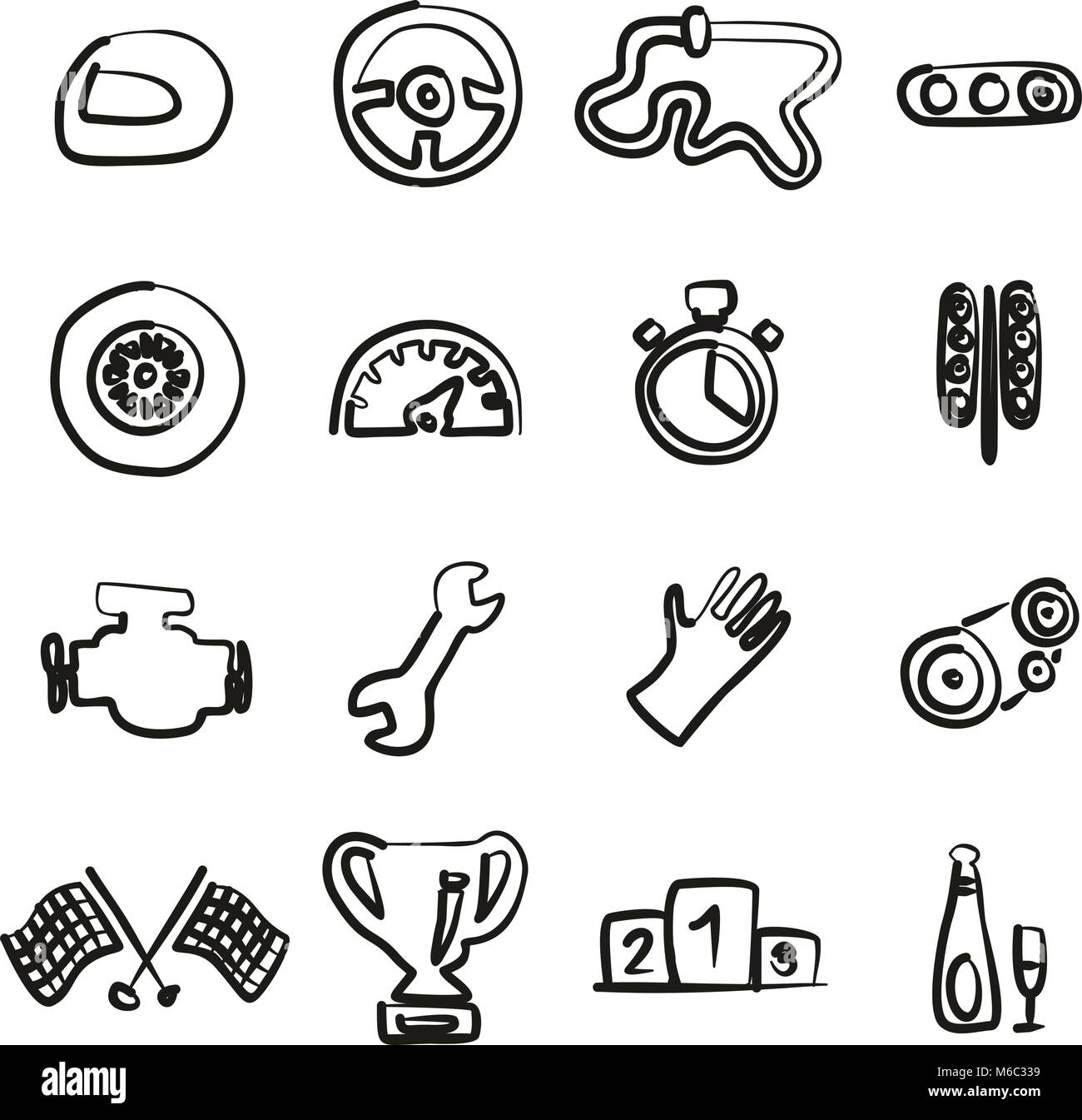 Racing Icons Freehand Stock Vector Image & Art - Alamy