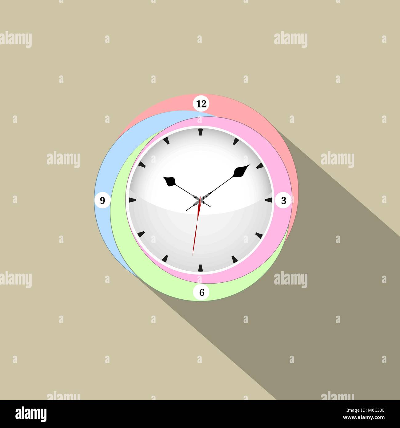Clock flat icon. World time concept. Business background. Internet ...