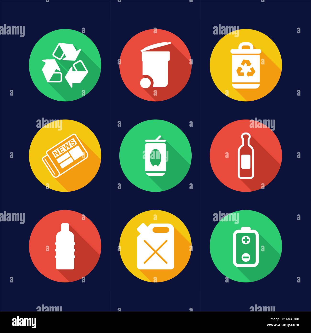 Recycling Icons Flat Design Circle Stock Vector Image & Art - Alamy