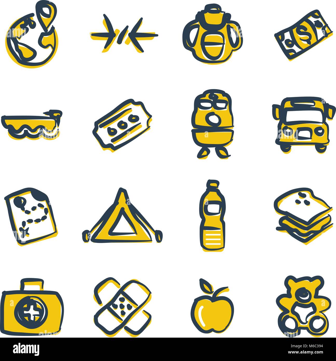 Refugees Icons Freehand 2 Color Stock Vector Image & Art - Alamy