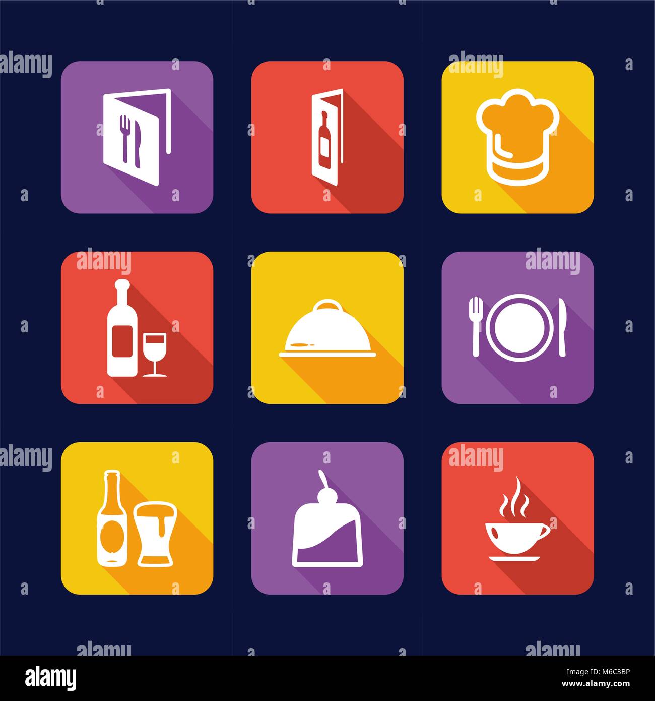 Restaurant Icons Flat Design Stock Vector Image & Art - Alamy