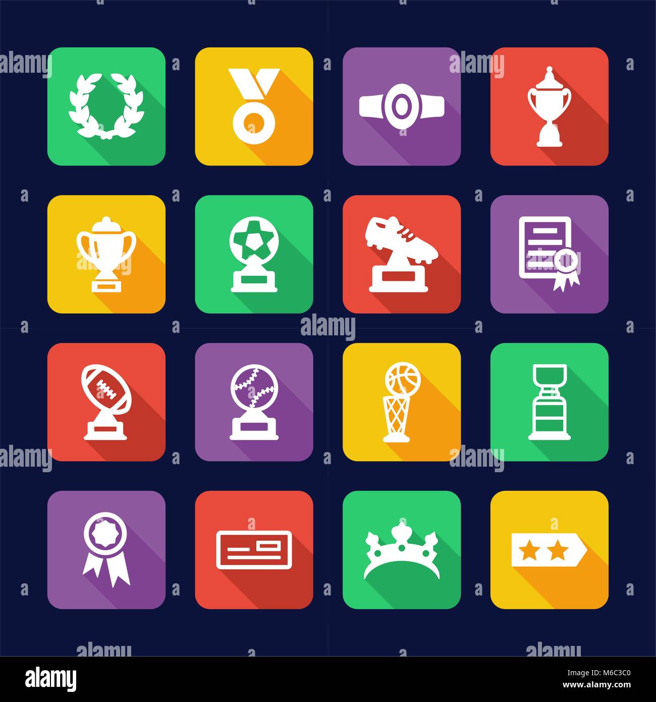 Reward Or Prize Icons Flat Design Stock Vector Image & Art - Alamy